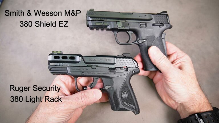 M&P .380 Shield EZ vs. Ruger Security .380 Lite (light) Rack