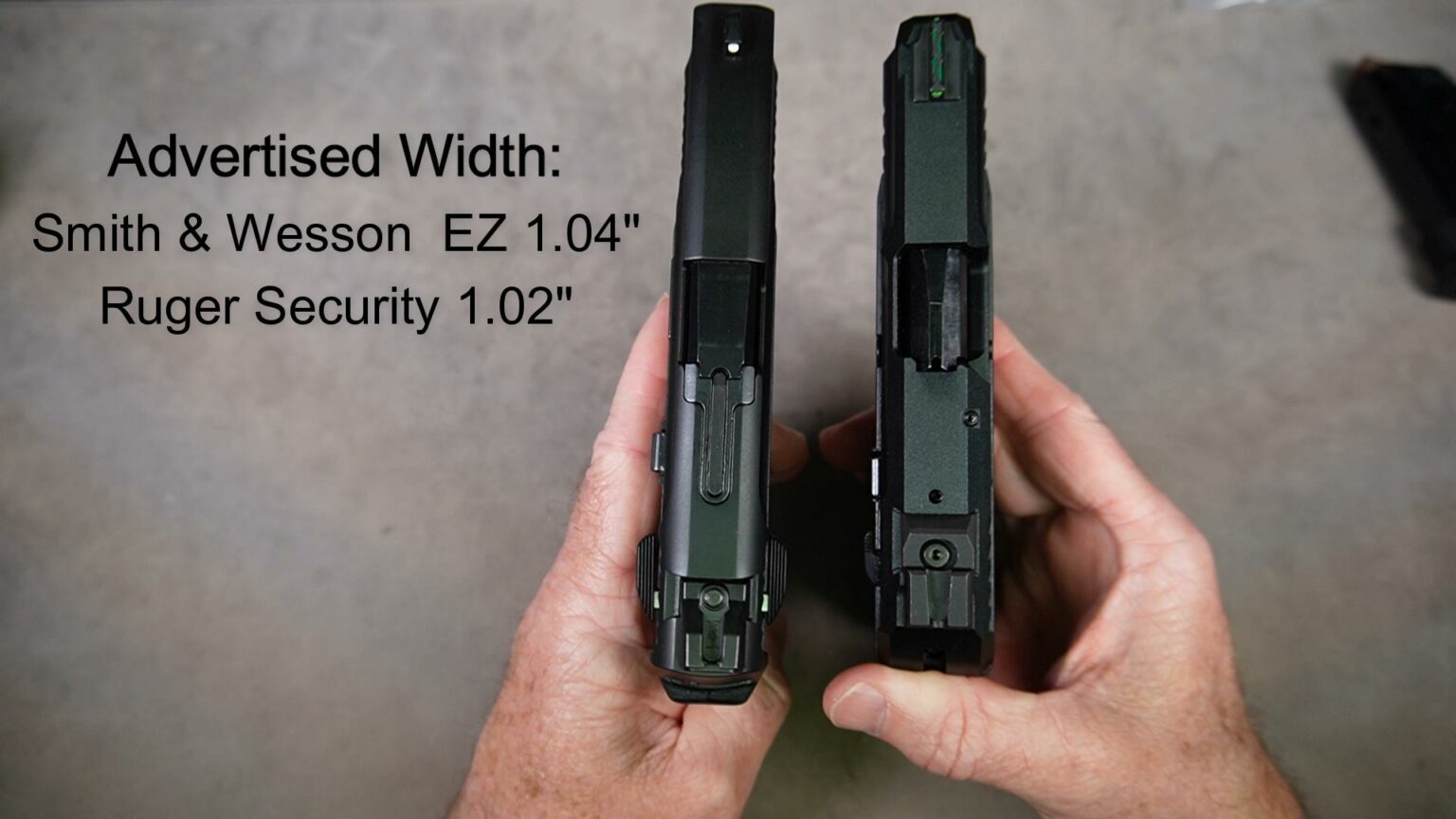 M&P .380 Shield EZ vs. Ruger Security .380 Lite (light) Rack